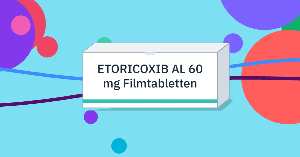 Symbolbild: Packung mit der Aufschrift ETORICOXIB AL 60 mg Filmtabletten (PZN 12464420) – Verfügbarkeit und Bezug in Apotheken in Frankfurt am Main