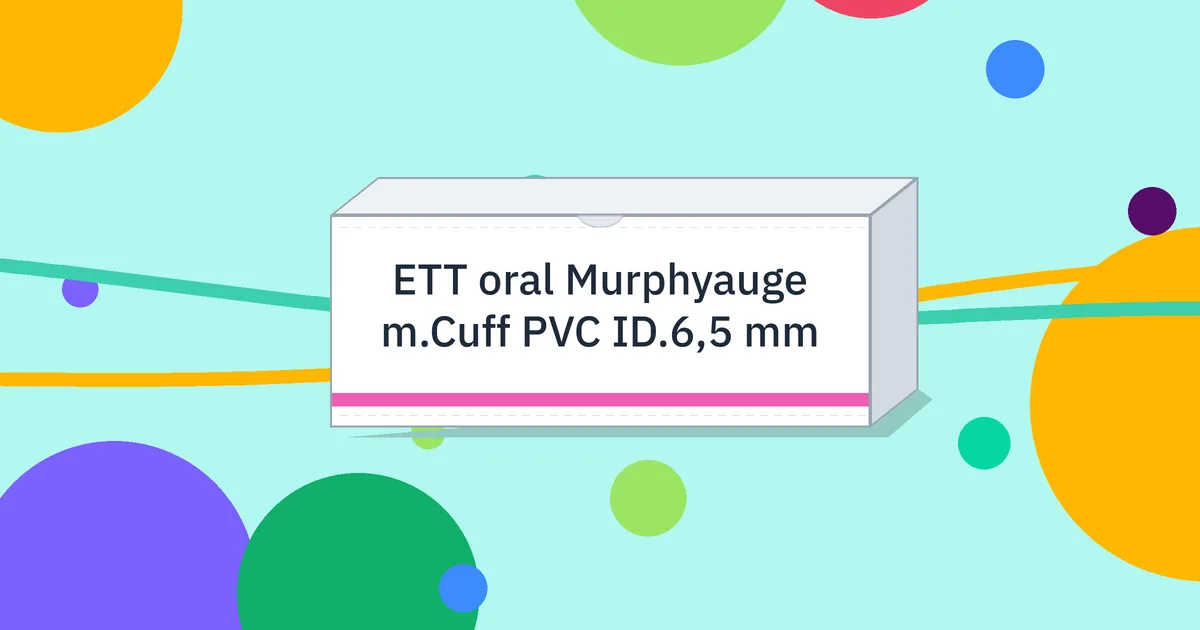 Symbolbild: Packung mit der Aufschrift ETT oral Murphyauge m.Cuff PVC ID.6,5 mm (PZN 19121114) – Verfügbarkeit und Bezug in Apotheken in Frankfurt am Main