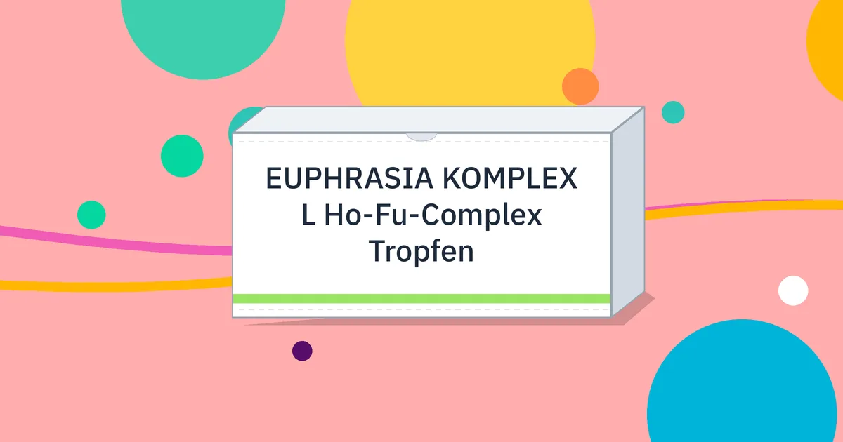 Symbolbild: Packung mit der Aufschrift EUPHRASIA KOMPLEX L Ho-Fu-Complex Tropfen (PZN 04469656) – Verfügbarkeit und Bezug in Apotheken in Frankfurt am Main