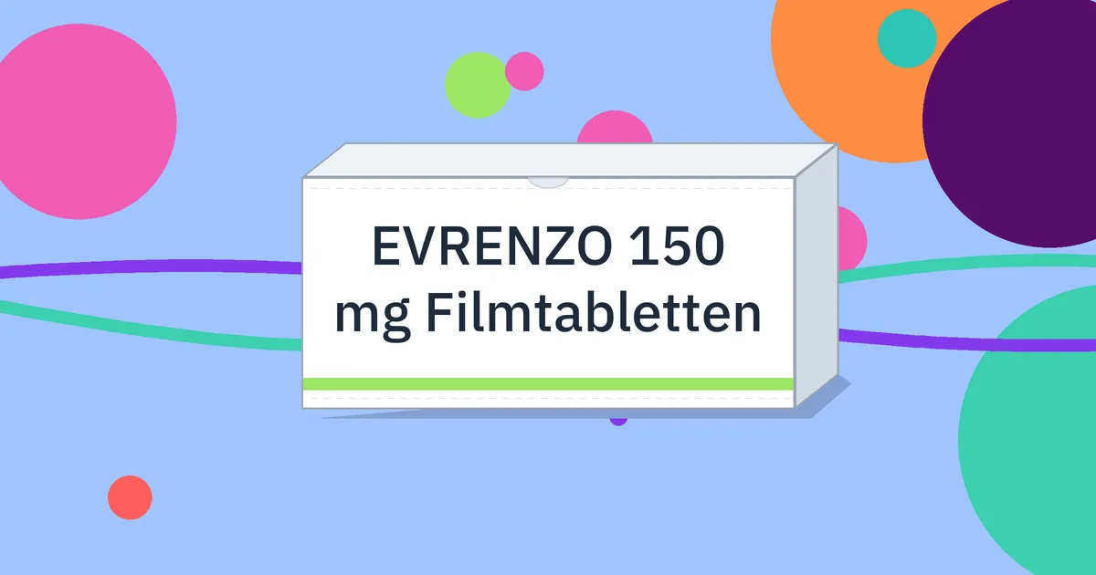 Symbolbild: Packung mit der Aufschrift EVRENZO 150 mg Filmtabletten (PZN 18892364) – Verfügbarkeit und Bezug in Apotheken in Frankfurt am Main