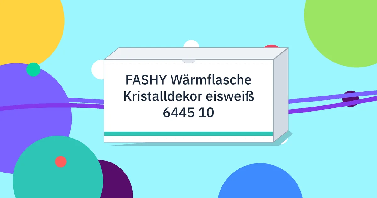 Symbolbild: Packung mit der Aufschrift FASHY Wärmflasche Kristalldekor eisweiß 6445 10 (PZN 14142270) – Verfügbarkeit und Bezug in Apotheken in Frankfurt am Main