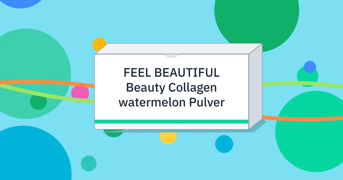 Symbolbild: Packung mit der Aufschrift FEEL BEAUTIFUL Beauty Collagen watermelon Pulver (PZN 18412068) – Verfügbarkeit und Bezug in Apotheken in Frankfurt am Main