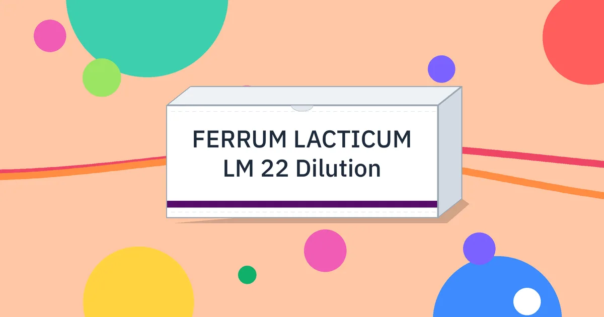 Symbolbild: Packung mit der Aufschrift FERRUM LACTICUM LM 22 Dilution (PZN 12849516) – Verfügbarkeit und Bezug in Apotheken in Frankfurt am Main