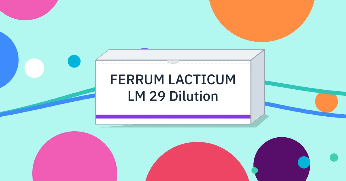Symbolbild: Packung mit der Aufschrift FERRUM LACTICUM LM 29 Dilution (PZN 12849597) – Verfügbarkeit und Bezug in Apotheken in Frankfurt am Main