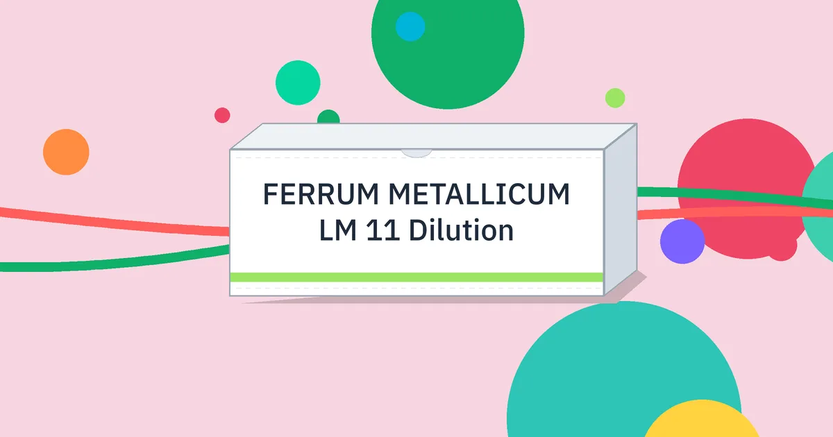 Symbolbild: Packung mit der Aufschrift FERRUM METALLICUM LM 11 Dilution (PZN 12850293) – Verfügbarkeit und Bezug in Apotheken in Frankfurt am Main