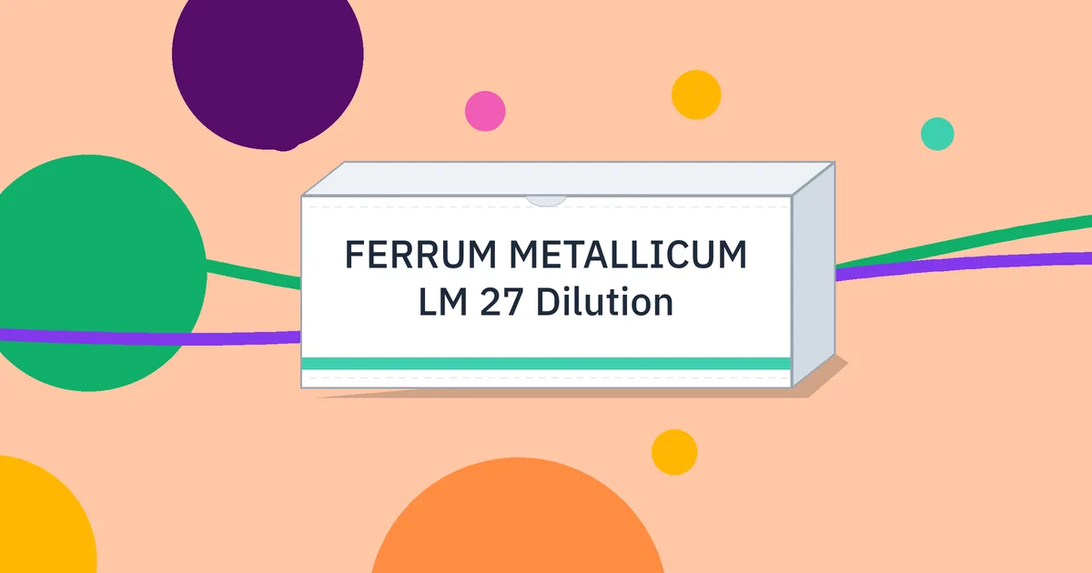 Symbolbild: Packung mit der Aufschrift FERRUM METALLICUM LM 27 Dilution (PZN 12850459) – Verfügbarkeit und Bezug in Apotheken in Frankfurt am Main