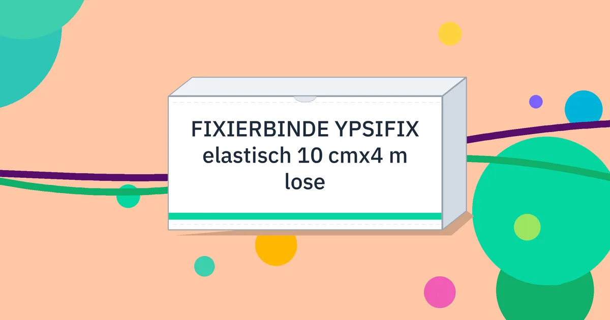 Symbolbild: Packung mit der Aufschrift FIXIERBINDE YPSIFIX elastisch 10 cmx4 m lose (PZN 03256208) – Verfügbarkeit und Bezug in Apotheken in Frankfurt am Main