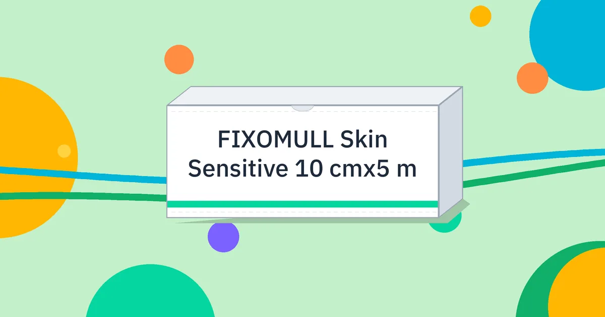 Symbolbild: Packung mit der Aufschrift FIXOMULL Skin Sensitive 10 cmx5 m (PZN 19346818) – Verfügbarkeit und Bezug in Apotheken in Frankfurt am Main