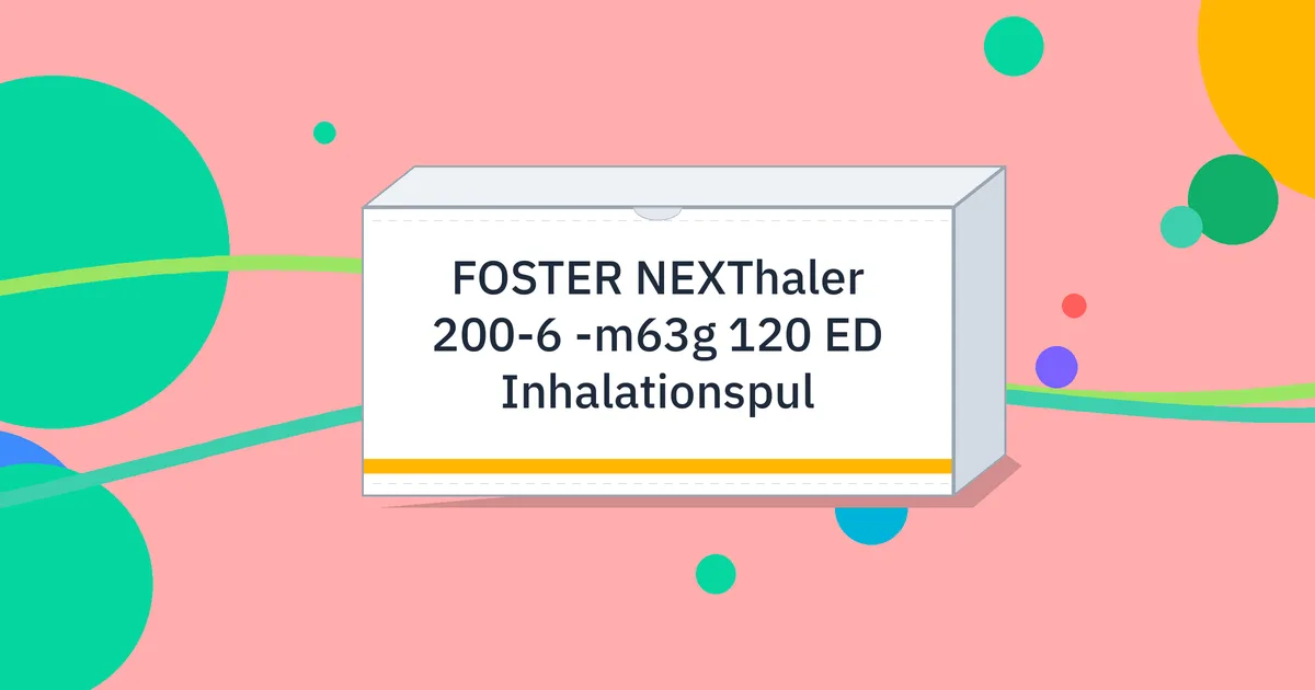 Symbolbild: Packung mit der Aufschrift FOSTER NEXThaler 200-6 -m63g 120 ED Inhalationspul (PZN 16841150) – Verfügbarkeit und Bezug in Apotheken in Frankfurt am Main