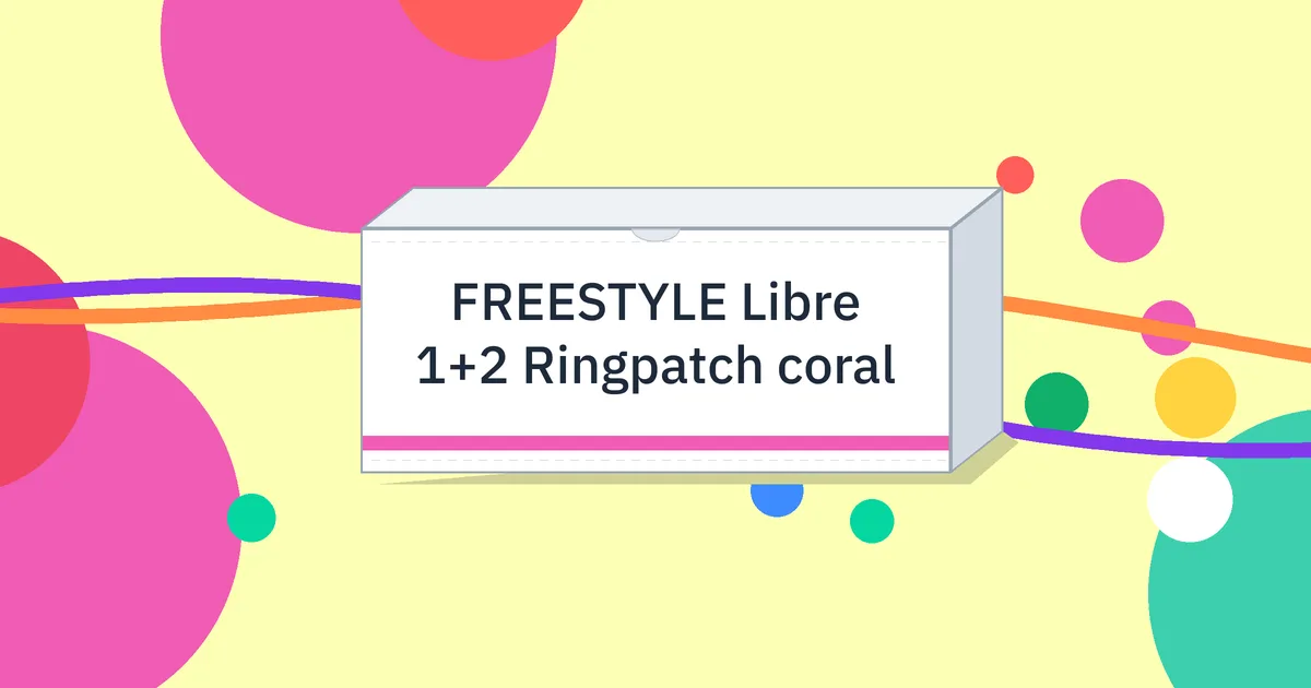 Symbolbild: Packung mit der Aufschrift FREESTYLE Libre 1+2 Ringpatch coral (PZN 19864186) – Verfügbarkeit und Bezug in Apotheken in Frankfurt am Main