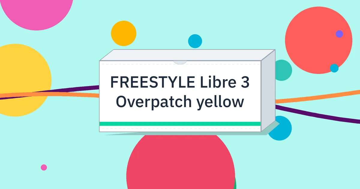Symbolbild: Packung mit der Aufschrift FREESTYLE Libre 3 Overpatch yellow (PZN 19865205) – Verfügbarkeit und Bezug in Apotheken in Frankfurt am Main