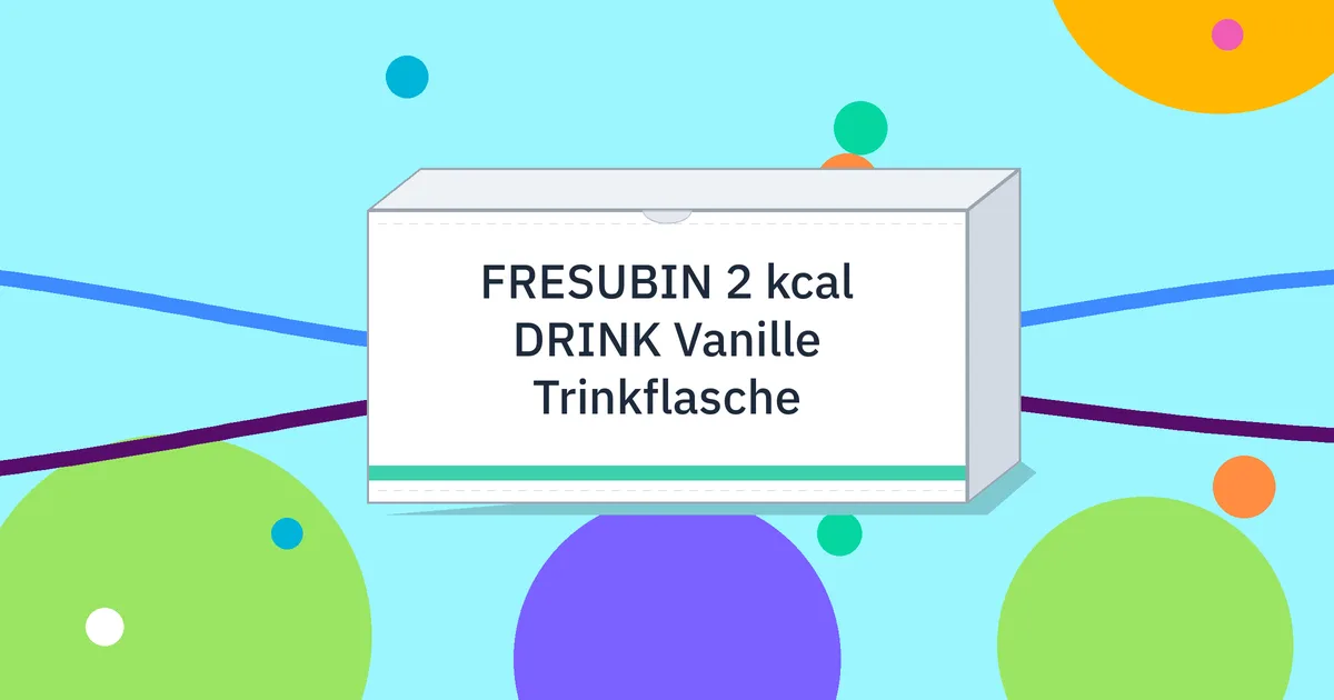 Symbolbild: Packung mit der Aufschrift FRESUBIN 2 kcal DRINK Vanille Trinkflasche (PZN 19750287) – Verfügbarkeit und Bezug in Apotheken in Frankfurt am Main