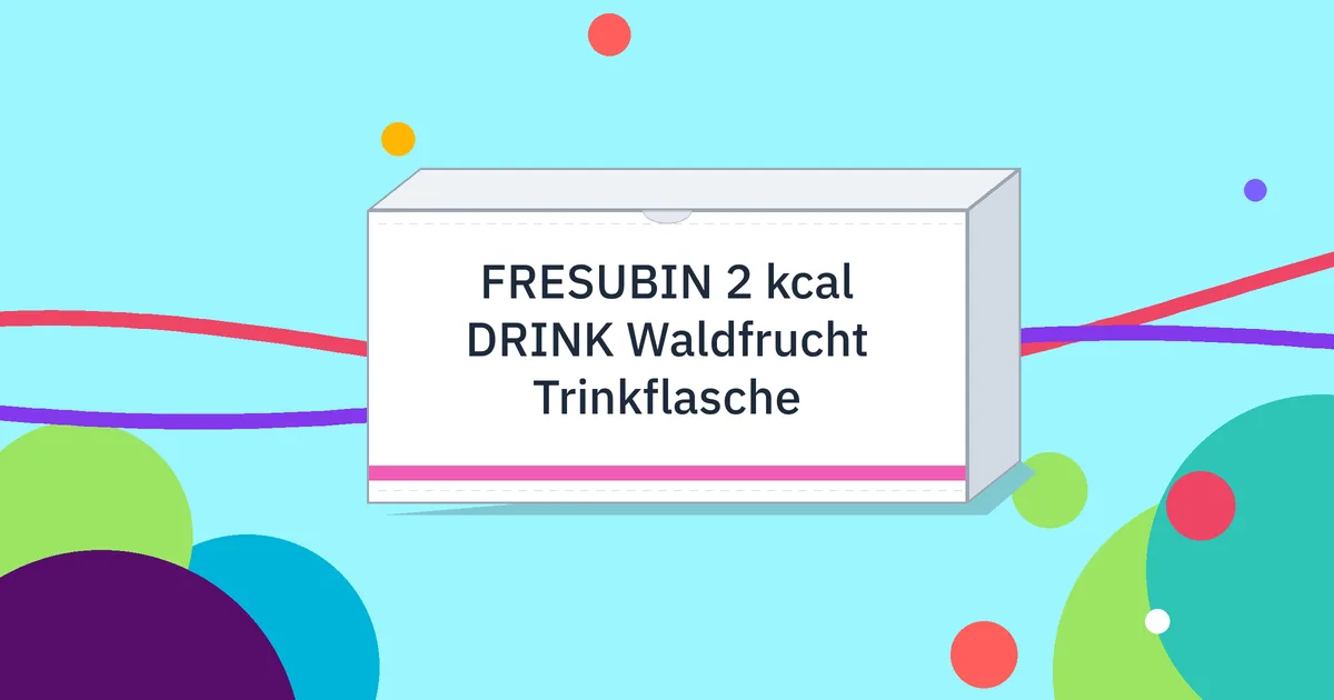 Symbolbild: Packung mit der Aufschrift FRESUBIN 2 kcal DRINK Waldfrucht Trinkflasche (PZN 14359874) – Verfügbarkeit und Bezug in Apotheken in Frankfurt am Main
