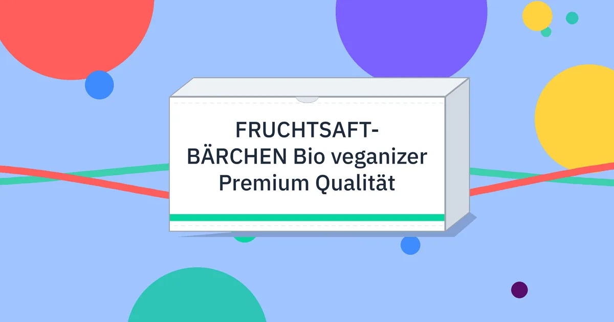 Symbolbild: Packung mit der Aufschrift FRUCHTSAFT-BÄRCHEN Bio veganizer Premium Qualität (PZN 16323627) – Verfügbarkeit und Bezug in Apotheken in Frankfurt am Main