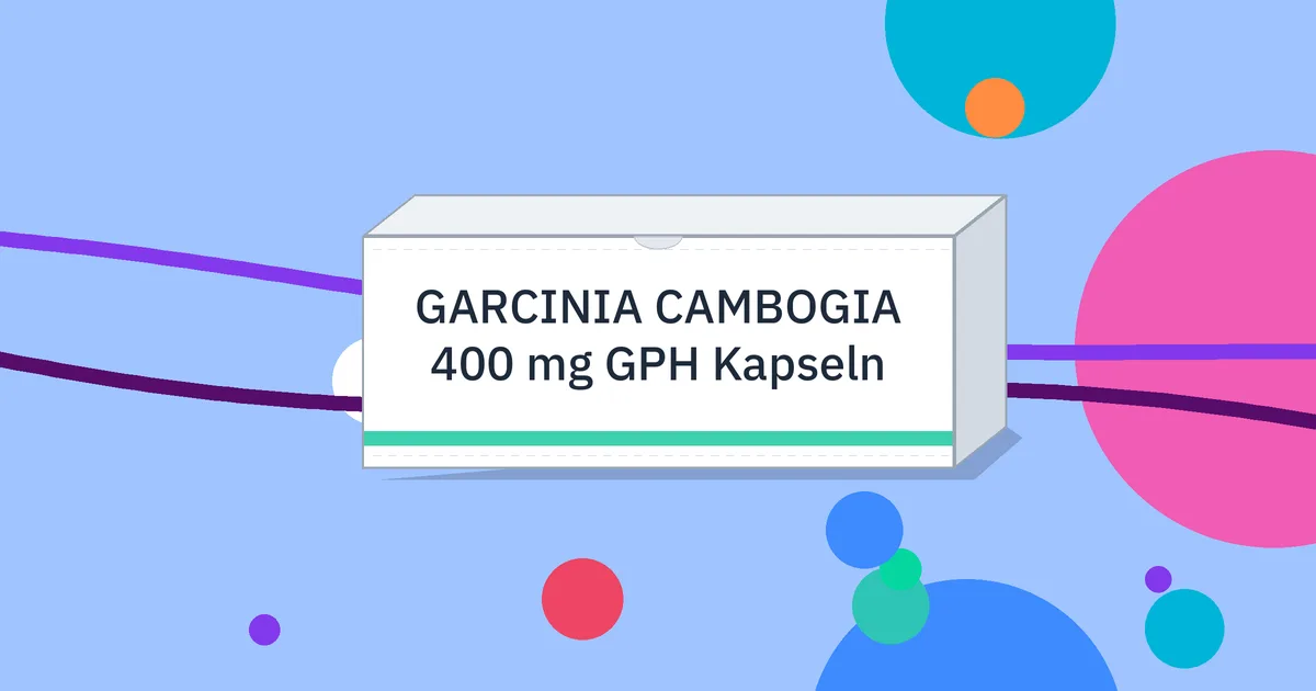 Symbolbild: Packung mit der Aufschrift GARCINIA CAMBOGIA 400 mg GPH Kapseln (PZN 09783311) – Verfügbarkeit und Bezug in Apotheken in Frankfurt am Main