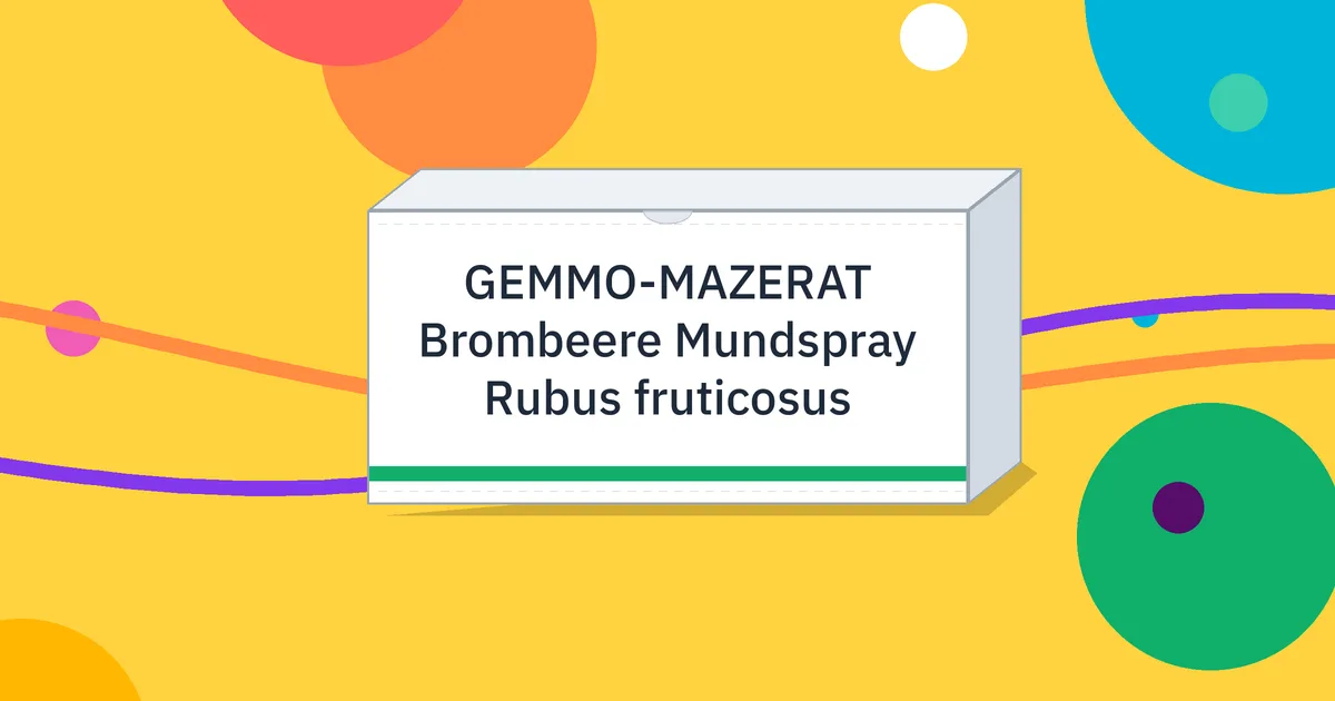 Symbolbild: Packung mit der Aufschrift GEMMO-MAZERAT Brombeere Mundspray Rubus fruticosus (PZN 19842262) – Verfügbarkeit und Bezug in Apotheken in Frankfurt am Main