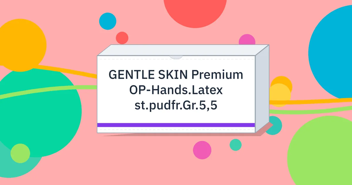 Symbolbild: Packung mit der Aufschrift GENTLE SKIN Premium OP-Hands.Latex st.pudfr.Gr.5,5 (PZN 05030299) – Verfügbarkeit und Bezug in Apotheken in Frankfurt am Main