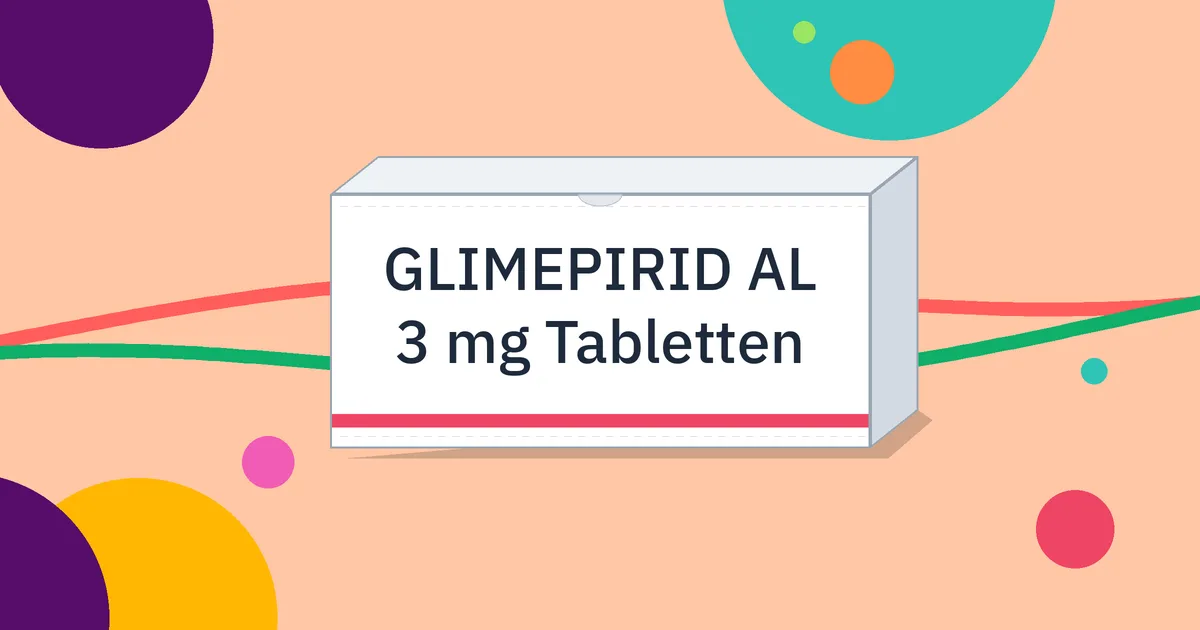 Symbolbild: Packung mit der Aufschrift GLIMEPIRID AL 3 mg Tabletten (PZN 00071307) – Verfügbarkeit und Bezug in Apotheken in Frankfurt am Main