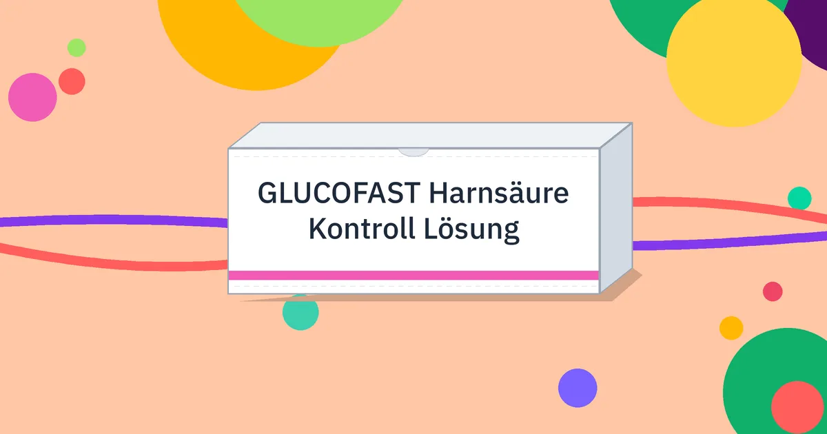 Symbolbild: Packung mit der Aufschrift GLUCOFAST Harnsäure Kontroll Lösung (PZN 02736774) – Verfügbarkeit und Bezug in Apotheken in Frankfurt am Main