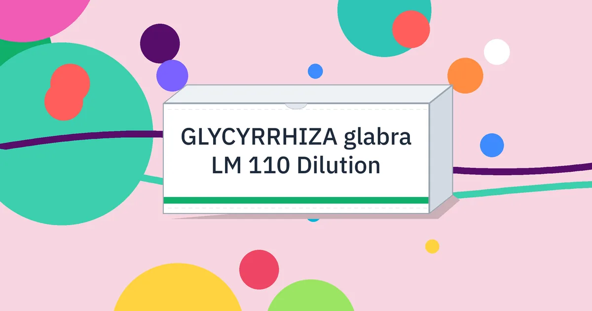 Symbolbild: Packung mit der Aufschrift GLYCYRRHIZA glabra LM 110 Dilution (PZN 12881141) – Verfügbarkeit und Bezug in Apotheken in Frankfurt am Main