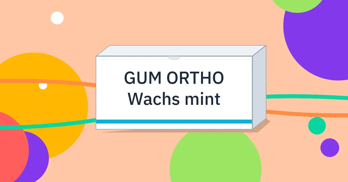 Symbolbild: Packung mit der Aufschrift GUM ORTHO Wachs mint (PZN 16808276) – Verfügbarkeit und Bezug in Apotheken in Frankfurt am Main