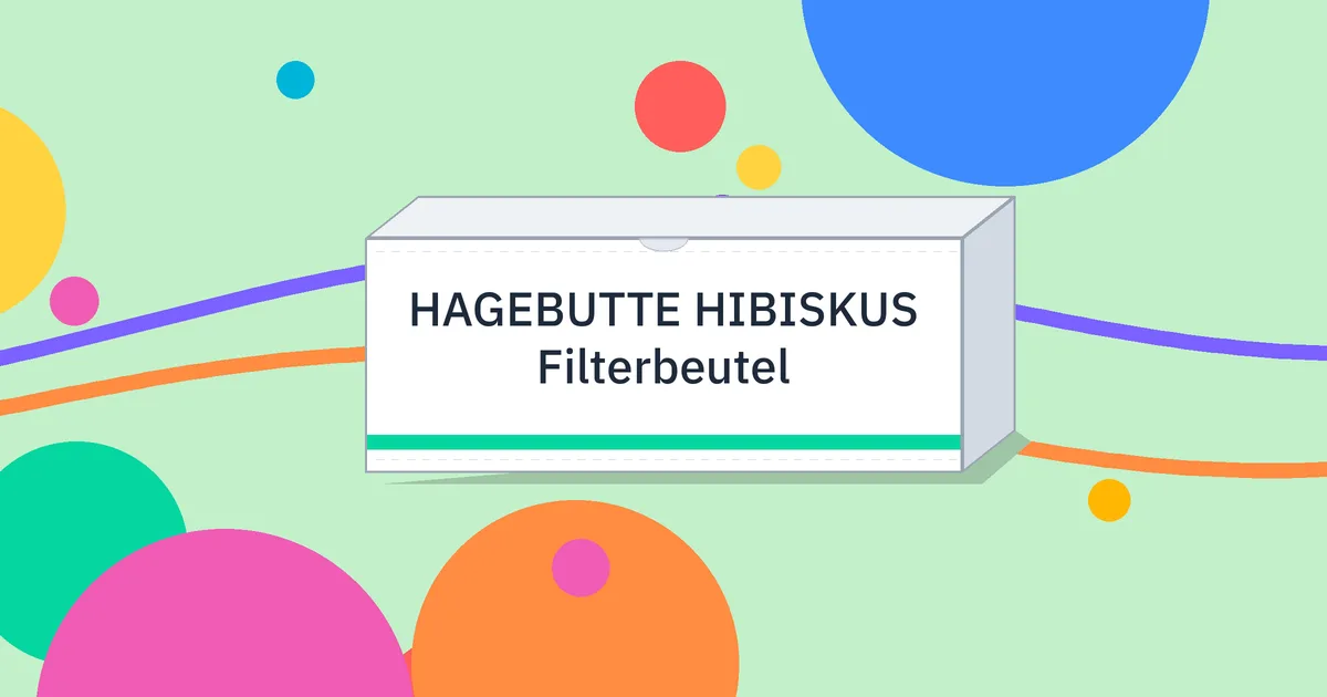 Symbolbild: Packung mit der Aufschrift HAGEBUTTE HIBISKUS Filterbeutel (PZN 00580865) – Verfügbarkeit und Bezug in Apotheken in Frankfurt am Main