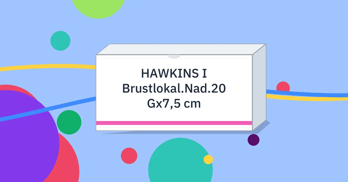 Symbolbild: Packung mit der Aufschrift HAWKINS I Brustlokal.Nad.20 Gx7,5 cm (PZN 06772086) – Verfügbarkeit und Bezug in Apotheken in Frankfurt am Main