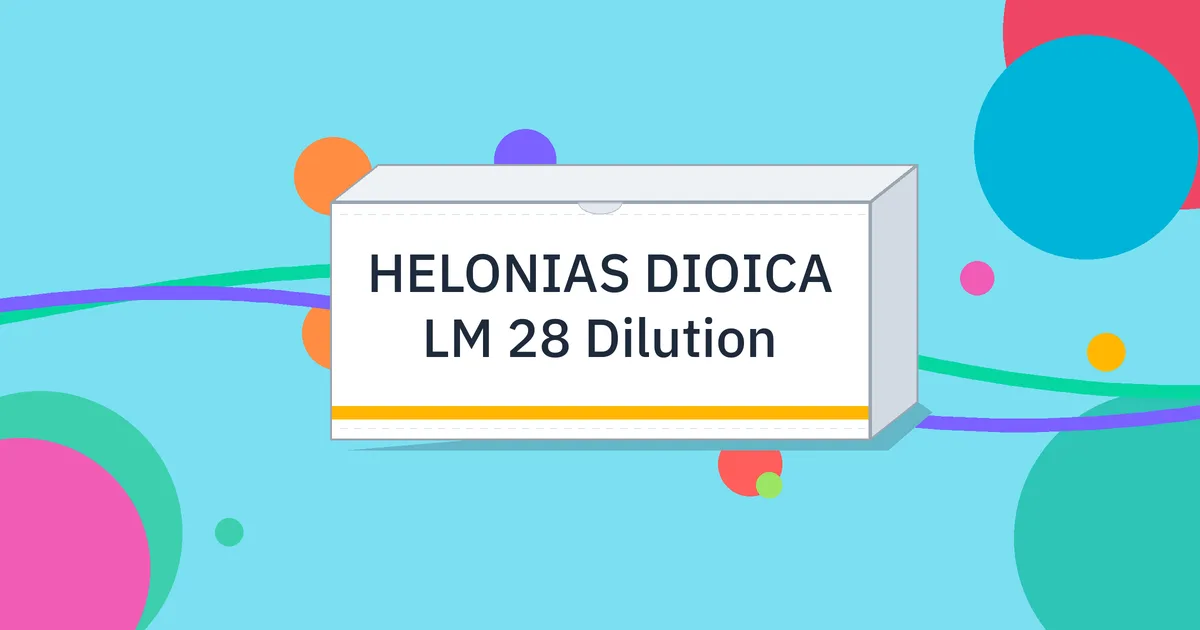 Symbolbild: Packung mit der Aufschrift HELONIAS DIOICA LM 28 Dilution (PZN 12887209) – Verfügbarkeit und Bezug in Apotheken in Frankfurt am Main