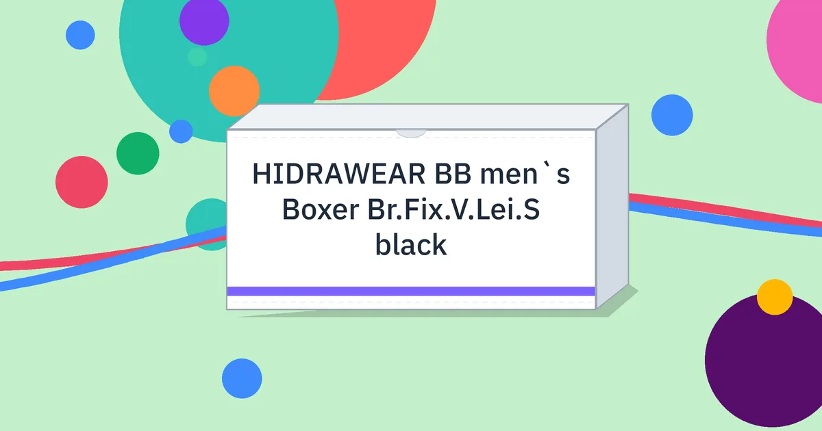 Symbolbild: Packung mit der Aufschrift HIDRAWEAR BB men`s Boxer Br.Fix.V.Lei.S black (PZN 20833587) – Verfügbarkeit und Bezug in Apotheken in Frankfurt am Main