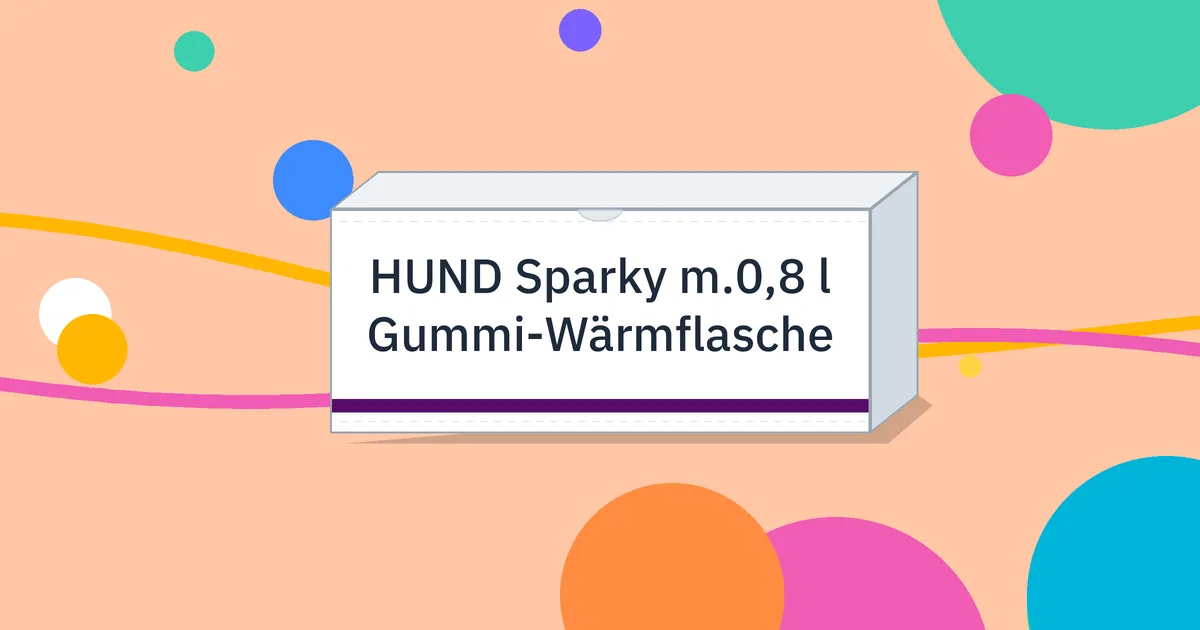 Symbolbild: Packung mit der Aufschrift HUND Sparky m.0,8 l Gummi-Wärmflasche (PZN 14288631) – Verfügbarkeit und Bezug in Apotheken in Frankfurt am Main
