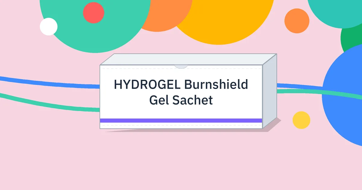 Symbolbild: Packung mit der Aufschrift HYDROGEL Burnshield Gel Sachet (PZN 14372892) – Verfügbarkeit und Bezug in Apotheken in Frankfurt am Main
