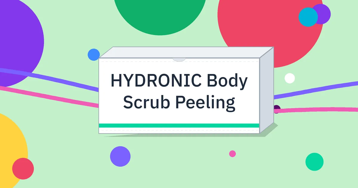 Symbolbild: Packung mit der Aufschrift HYDRONIC Body Scrub Peeling (PZN 20053139) – Verfügbarkeit und Bezug in Apotheken in Frankfurt am Main