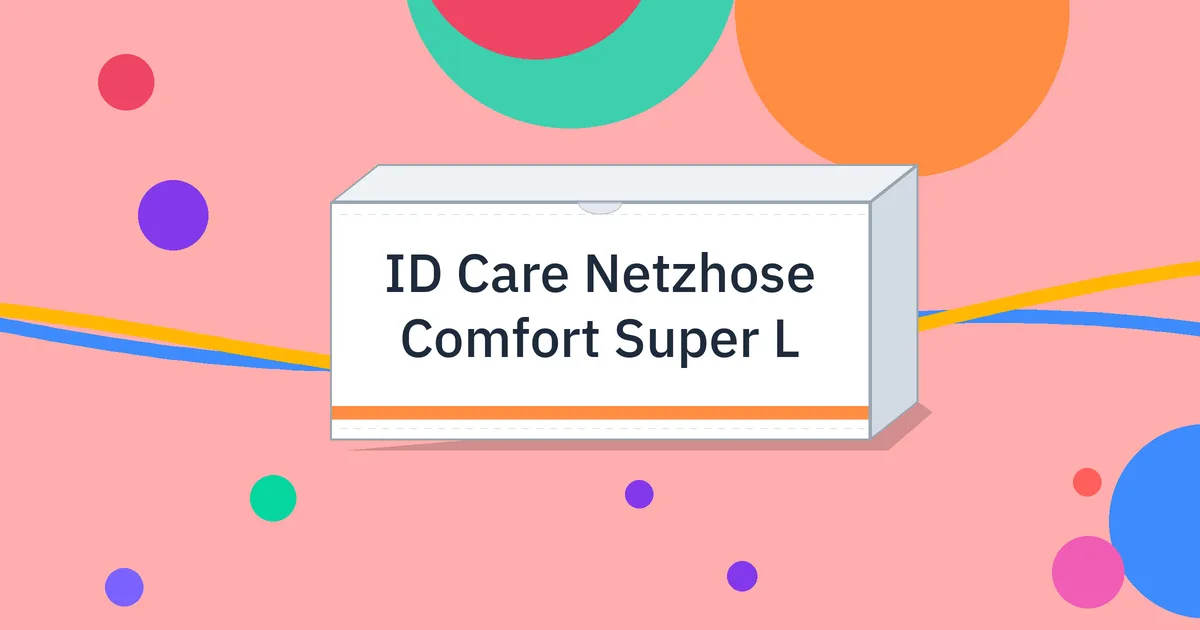 Symbolbild: Packung mit der Aufschrift ID Care Netzhose Comfort Super L (PZN 18874194) – Verfügbarkeit und Bezug in Apotheken in Frankfurt am Main