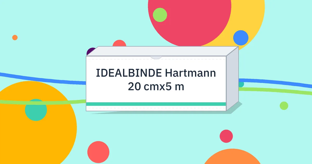 Symbolbild: Packung mit der Aufschrift IDEALBINDE Hartmann 20 cmx5 m (PZN 00234614) – Verfügbarkeit und Bezug in Apotheken in Frankfurt am Main
