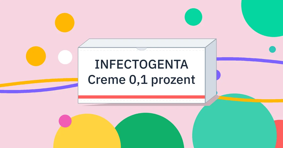 Symbolbild: Packung mit der Aufschrift INFECTOGENTA Creme 0,1 prozent (PZN 06945109) – Verfügbarkeit und Bezug in Apotheken in Frankfurt am Main