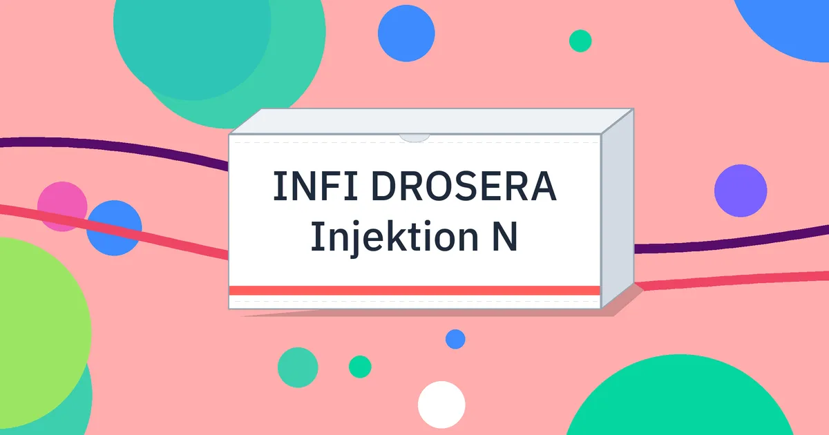 Symbolbild: Packung mit der Aufschrift INFI DROSERA Injektion N (PZN 05702190) – Verfügbarkeit und Bezug in Apotheken in Frankfurt am Main
