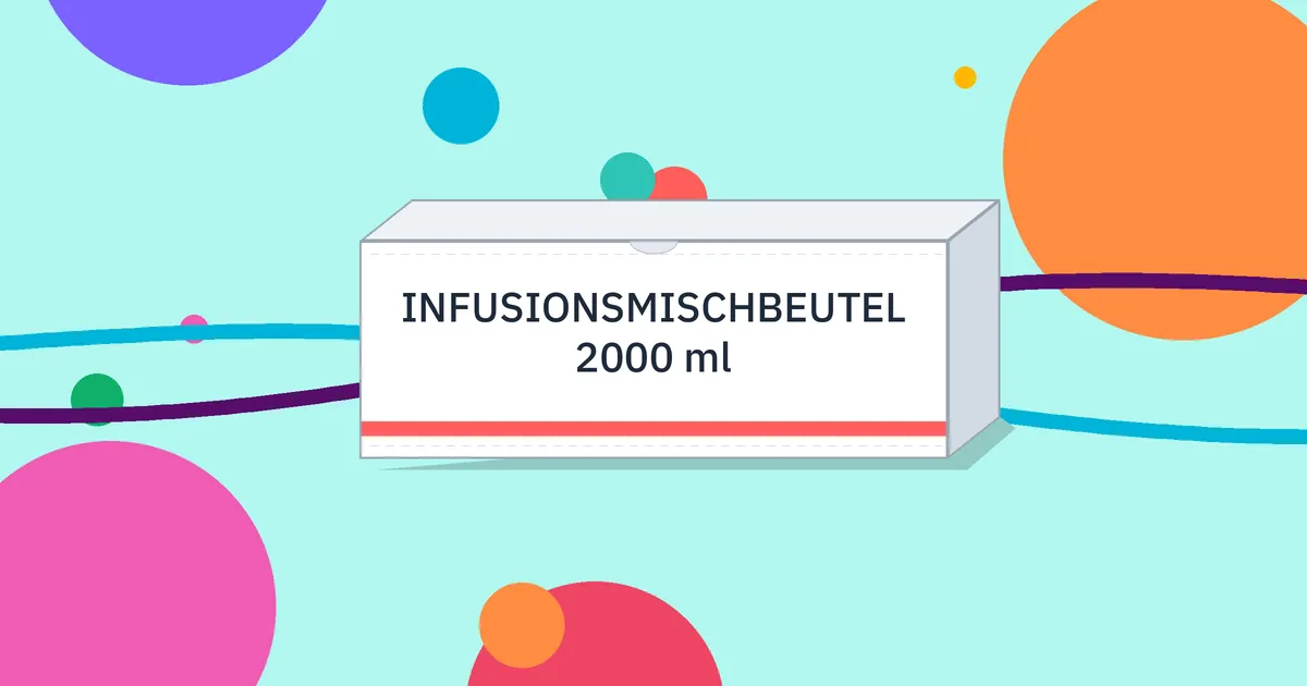 Symbolbild: Packung mit der Aufschrift INFUSIONSMISCHBEUTEL 2000 ml (PZN 19503614) – Verfügbarkeit und Bezug in Apotheken in Frankfurt am Main