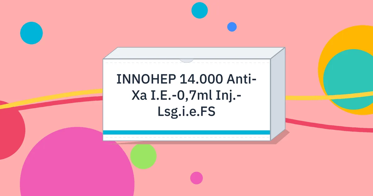 Symbolbild: Packung mit der Aufschrift INNOHEP 14.000 Anti-Xa I.E.-0,7ml Inj.-Lsg.i.e.FS (PZN 16955534) – Verfügbarkeit und Bezug in Apotheken in Frankfurt am Main