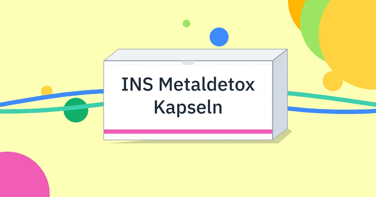 Symbolbild: Packung mit der Aufschrift INS Metaldetox Kapseln (PZN 15391928) – Verfügbarkeit und Bezug in Apotheken in Frankfurt am Main