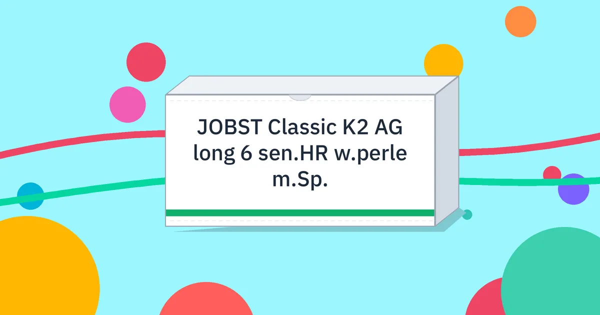 Symbolbild: Packung mit der Aufschrift JOBST Classic K2 AG long 6 sen.HR w.perle m.Sp. (PZN 17959646) – Verfügbarkeit und Bezug in Apotheken in Frankfurt am Main