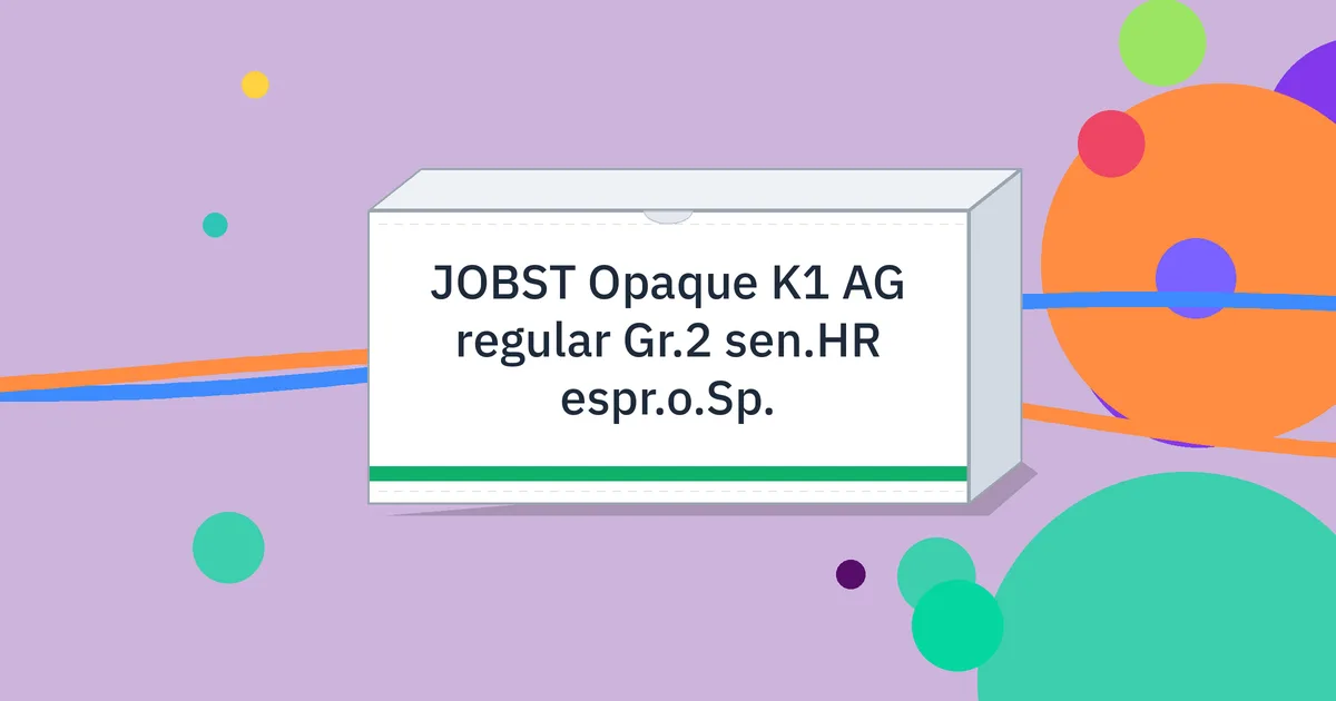 Symbolbild: Packung mit der Aufschrift JOBST Opaque K1 AG regular Gr.2 sen.HR espr.o.Sp. (PZN 16267490) – Verfügbarkeit und Bezug in Apotheken in Frankfurt am Main