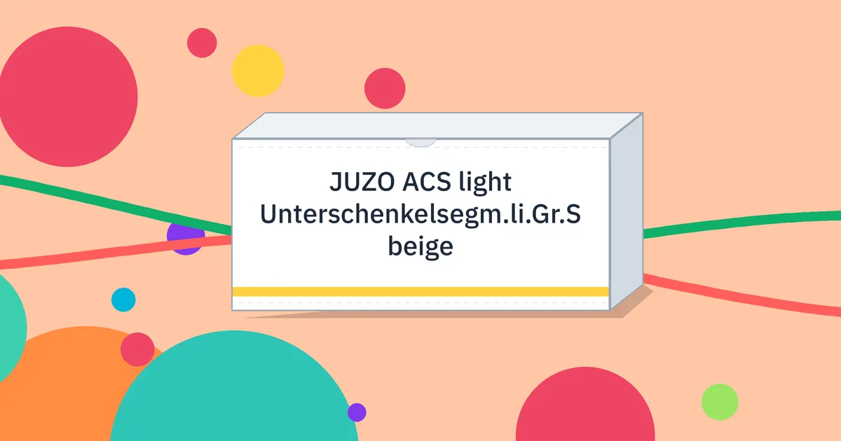 Symbolbild: Packung mit der Aufschrift JUZO ACS light Unterschenkelsegm.li.Gr.S beige (PZN 13884905) – Verfügbarkeit und Bezug in Apotheken in Frankfurt am Main