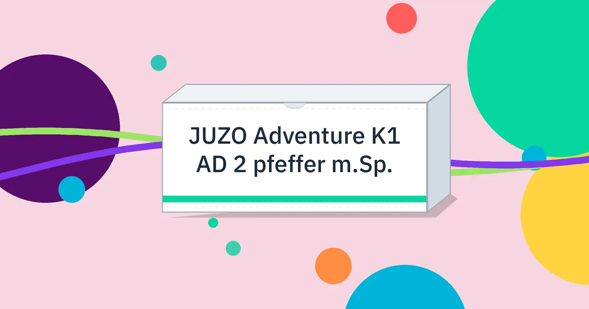 Symbolbild: Packung mit der Aufschrift JUZO Adventure K1 AD 2 pfeffer m.Sp. (PZN 14971552) – Verfügbarkeit und Bezug in Apotheken in Frankfurt am Main