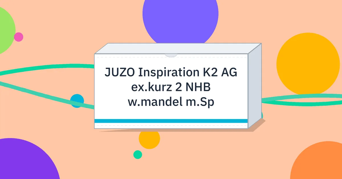 Symbolbild: Packung mit der Aufschrift JUZO Inspiration K2 AG ex.kurz 2 NHB w.mandel m.Sp (PZN 14962300) – Verfügbarkeit und Bezug in Apotheken in Frankfurt am Main