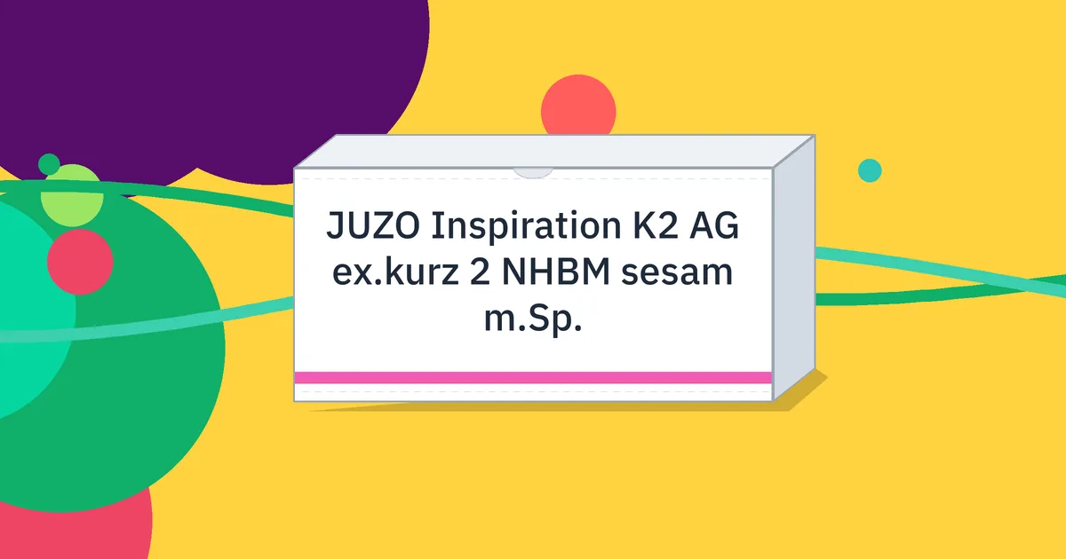 Symbolbild: Packung mit der Aufschrift JUZO Inspiration K2 AG ex.kurz 2 NHBM sesam m.Sp. (PZN 14924541) – Verfügbarkeit und Bezug in Apotheken in Frankfurt am Main