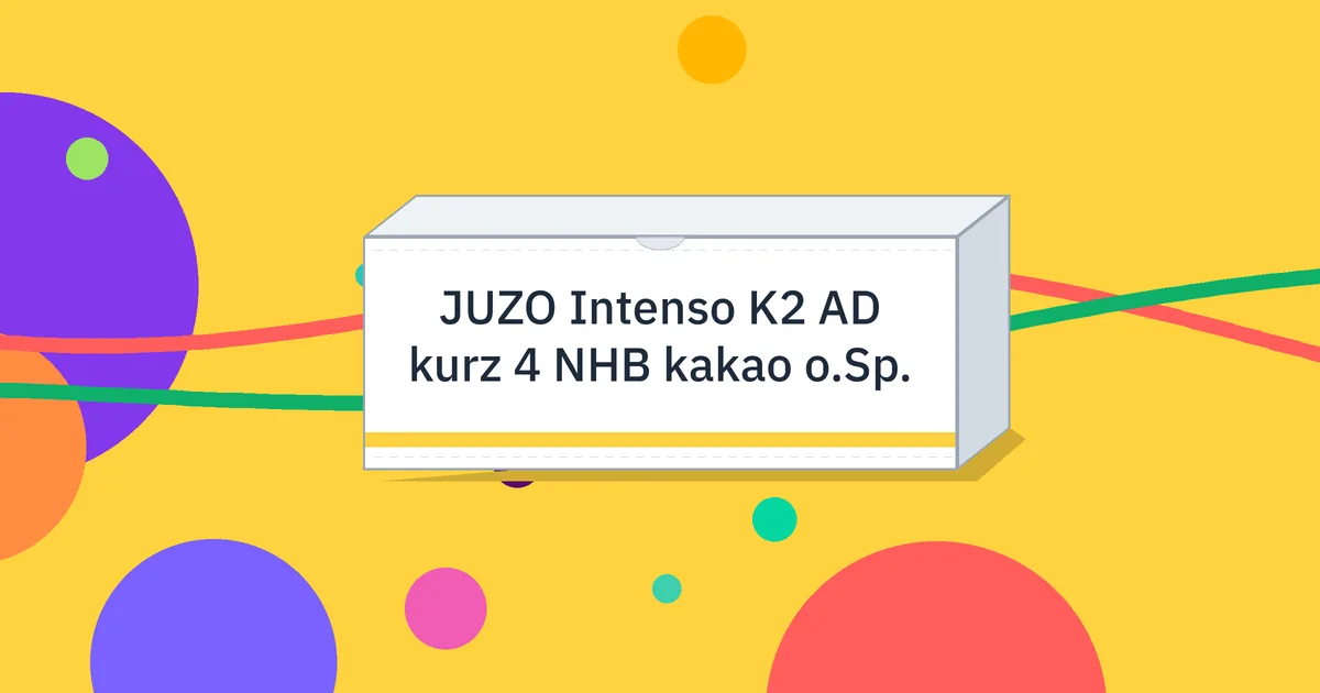 Symbolbild: Packung mit der Aufschrift JUZO Intenso K2 AD kurz 4 NHB kakao o.Sp. (PZN 18621820) – Verfügbarkeit und Bezug in Apotheken in Frankfurt am Main
