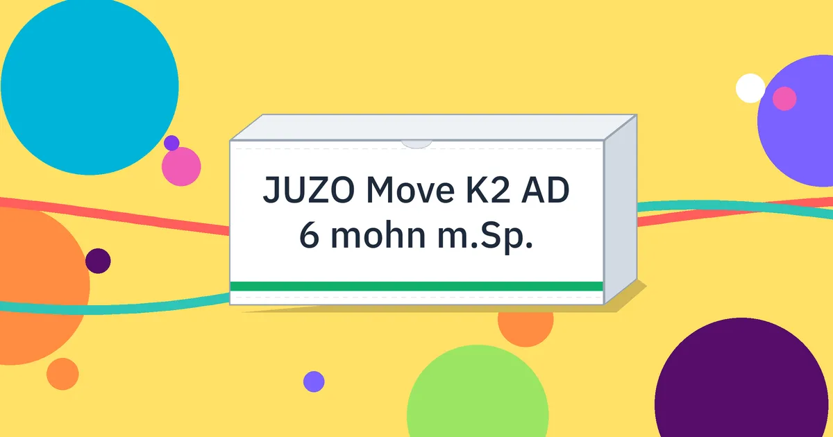Symbolbild: Packung mit der Aufschrift JUZO Move K2 AD 6 mohn m.Sp. (PZN 18538941) – Verfügbarkeit und Bezug in Apotheken in Frankfurt am Main