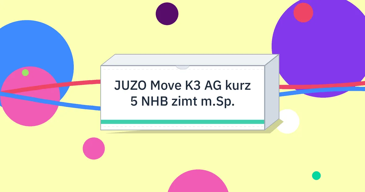 Symbolbild: Packung mit der Aufschrift JUZO Move K3 AG kurz 5 NHB zimt m.Sp. (PZN 18579153) – Verfügbarkeit und Bezug in Apotheken in Frankfurt am Main