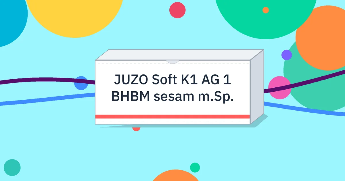 Symbolbild: Packung mit der Aufschrift JUZO Soft K1 AG 1 BHBM sesam m.Sp. (PZN 14854906) – Verfügbarkeit und Bezug in Apotheken in Frankfurt am Main