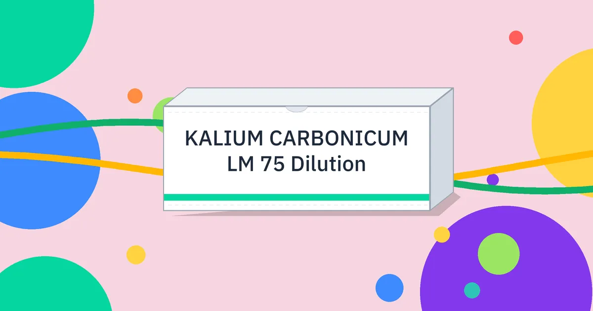 Symbolbild: Packung mit der Aufschrift KALIUM CARBONICUM LM 75 Dilution (PZN 12918536) – Verfügbarkeit und Bezug in Apotheken in Frankfurt am Main